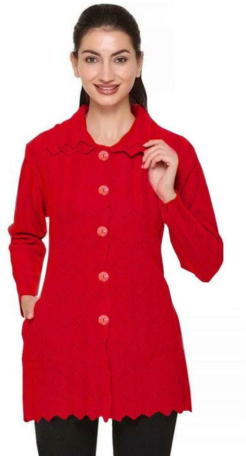 Buy Silver Organisation Women Red Chevron Wool Blend Sweaters Online at ...