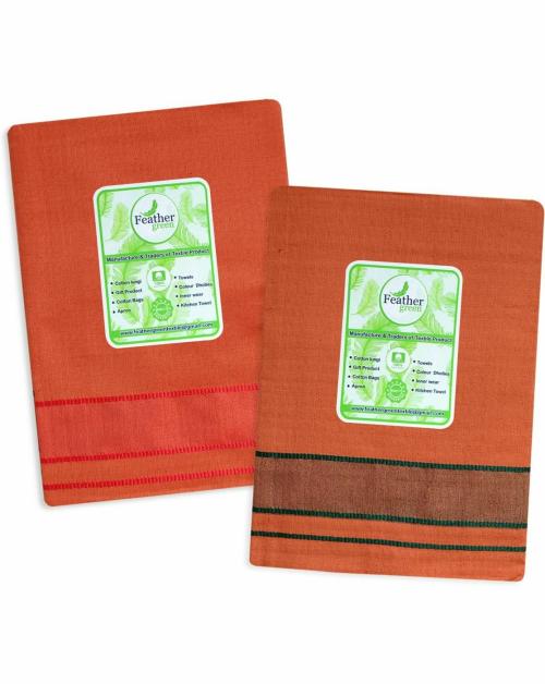 Buy Feather Green Men Maroon and Red Solid Cotton Blend Lungi - Free ...