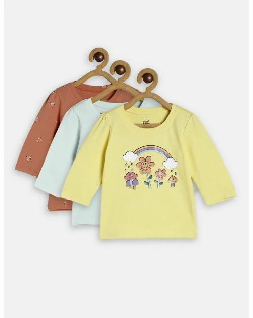 Buy MINI KLUB New Born Girls Multi Cotton Knit Top Online at Best ...