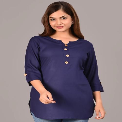 Buy Ejish Women's Crepe Button Tops Casual Wear Online at Best Prices ...