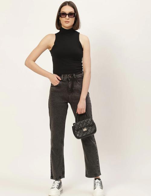 Buy Lime lady's half high neck crop top Online at Best Prices in India ...