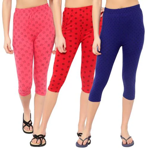 Buy Capri for Women | Printed Capri for Girls | 3/4th Pants for Women | Cotton Lycra Capri Women ...