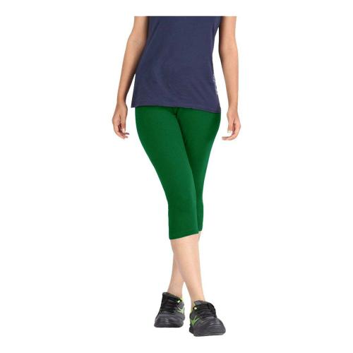 Buy Pixie Store Women Green Solid Cotton Lycra Capris Online at Best ...