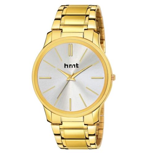 Buy hrnt Analog Silver Dial Gold Strap Watch for Men (HMTG-S9005 ...