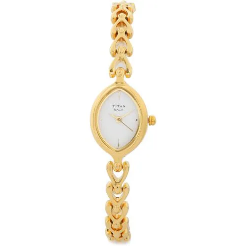 Buy Titan Free Size White Dial Gold Strap Analog Watch For Women ...