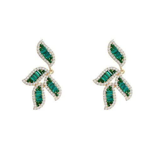 Buy Kairangi by Yellow Chimes Green Metal Crystal Studded Leaflet ...