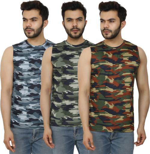 Buy PRIME PLUS Multicolor Solid Polyester Round Neck Sando Vest - XL ...