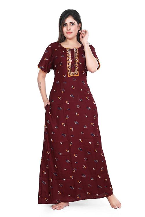 Buy Kavanng Women's Alpine Nighty - with Little Hearts Designs, Short ...