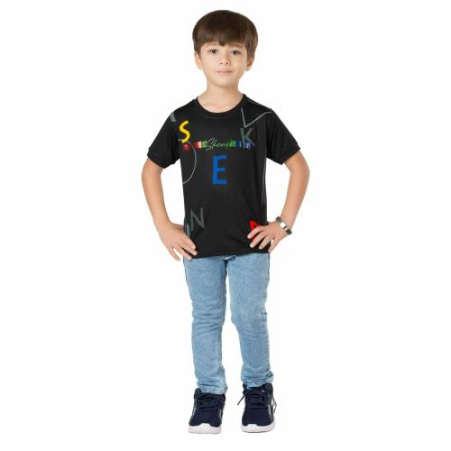 Buy SKEND Boys Black Graphic Design Half Sleeve T-shirt Online at Best ...