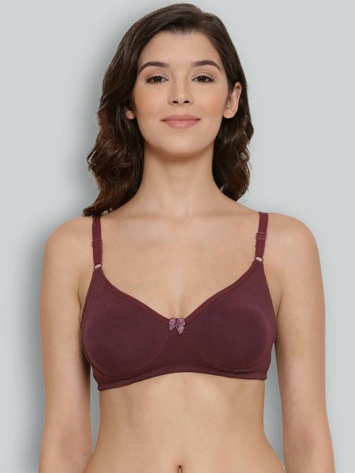 Buy LYRA Combed Cotton Wirefree Secret Support Bra with Detachable Strap Wine Bra Online at Best ...