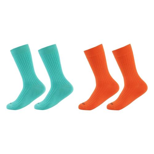 Buy MOZEY Turquise Blue and Orange Solid Cotton Formal Socks - Free ...