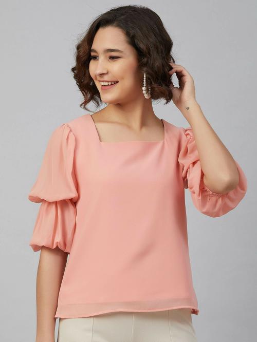 Buy Marie Claire Women Peach Solid Top Online at Best Prices in India - JioMart.