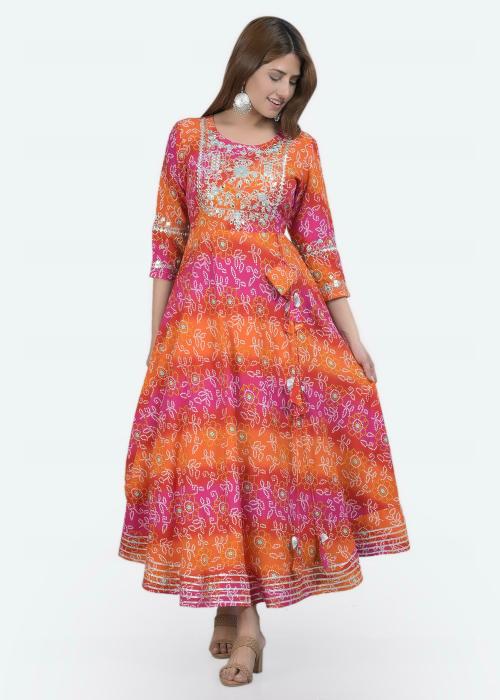 Buy ERISHA Erisha Womens Rayon Bhandej print Kurta Online at Best ...
