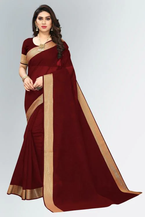 Buy sareya veela Bollywood Women Maroon Solid Art Silk Sarees Online at ...