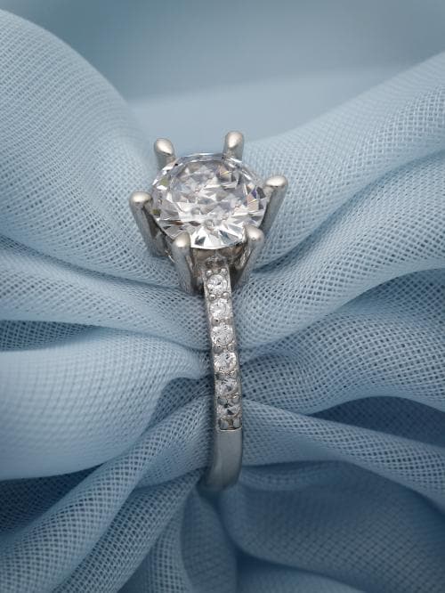 Buy Pissara by Sukkhi Classy 925 Sterling Silver Round Shaped Cubic ...