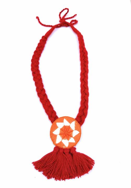 Buy Prapti Handicrafts Multicolour Handmade Mirror Tassel Necklace For ...