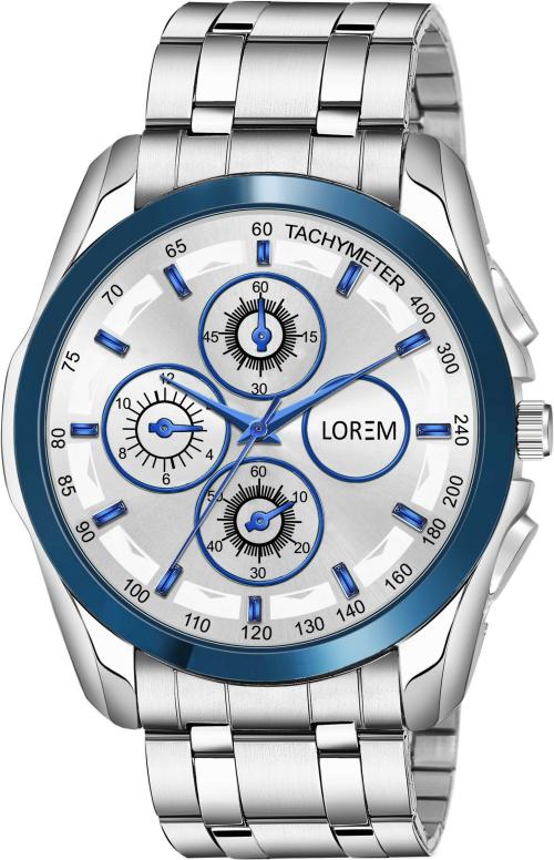 Buy Lorem Analog Blue, Silver Watch for Men (FZ-LR117 Blue & Silver ...