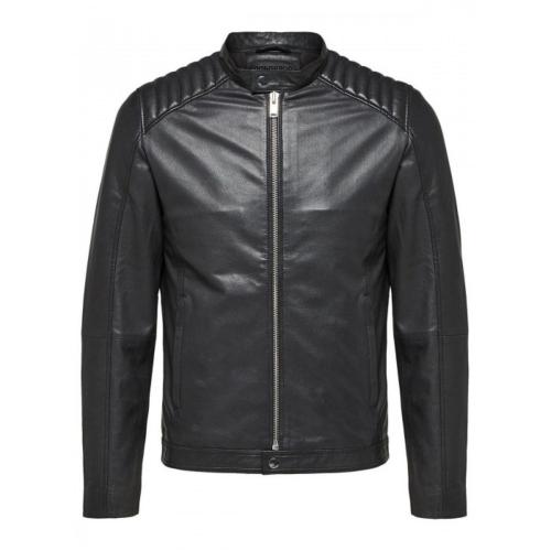 Buy PRIME LEATHER STUDIO Men's Black Hand made Genuine lambskin leather ...