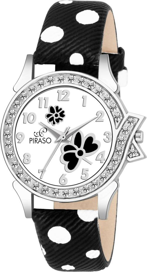 Buy PIRASO Analog White Dial Black Strap Watch for Women Online at Best ...