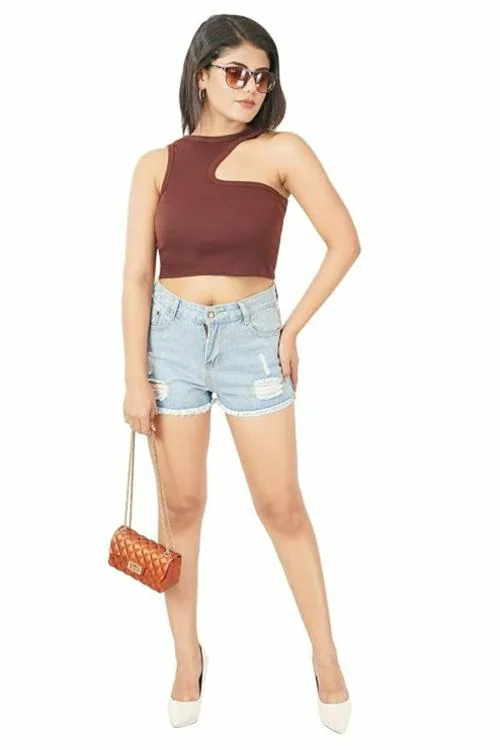 Buy SEMBLANCE Women Tank Tops Cut Out Summer Crop Top Womens Clothing ...