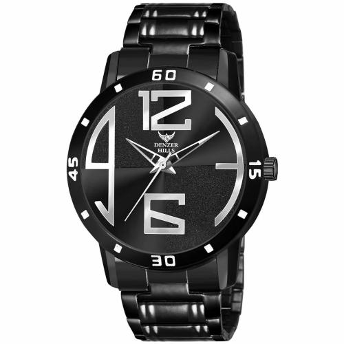 Buy Denzer Hills Mens Big Face Stainless Steel Analog Quartz Watches ...