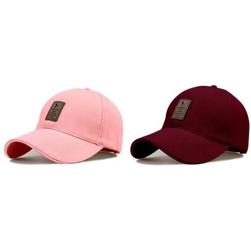 Buy ALAMOS Pink and Maroon Ediko Cotton (Pack of 2) Online at Best ...