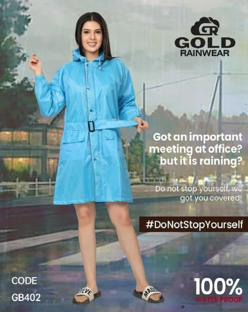 Buy Gold Raincoat or windcheater for women and girls/Waterproof Self ...