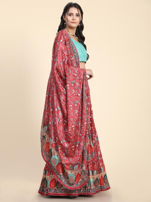 Buy Neel Art Womens Silk Blend Fabric Lehenga Choli Set With Dupatta ...
