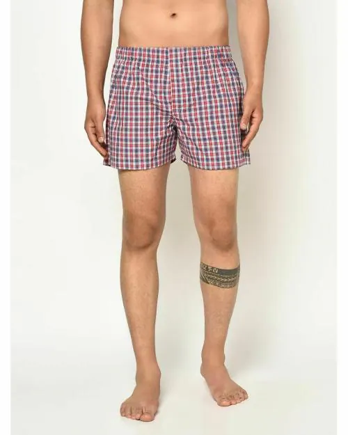 Buy Glito Checkered Multicolor With Inner Elastic Boxer For Men's ...