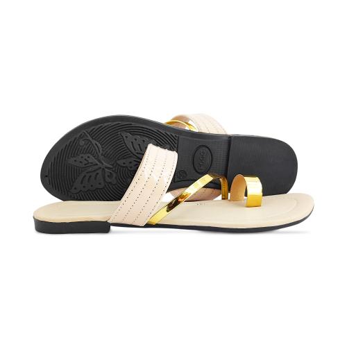 Buy Sayera Beige Trendy Flat Sandals For Women Online at Best Prices in ...