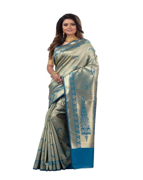 Buy Naeusa Women's Paithani Pattern Florel Boota Designer Saree Rama ...