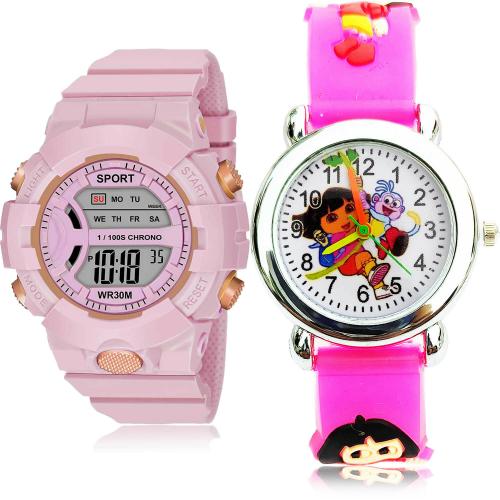 Buy TIMENTER Latest Traditional Digital Kids Watch And Dora The ...