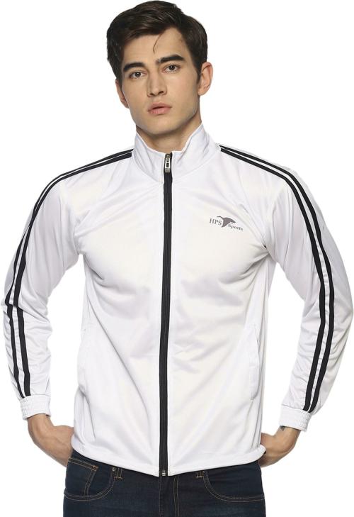 Buy HPS Sports Men White Polyester Solid Jacket (M) Online at Best ...