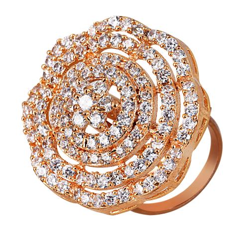 Buy Exquisite 006 Classic Crystal Rose Gold Plated Adjustable Ring Online at Best Prices in ...