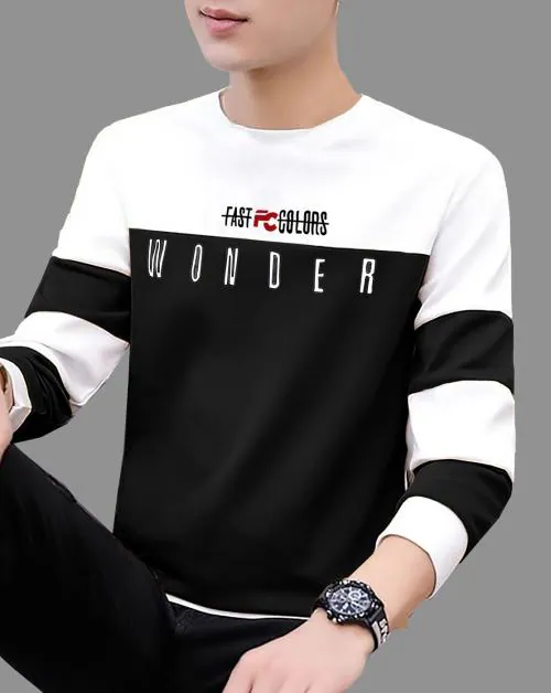 Buy FastColors Multicolor Full Sleeve Round Neck T-Shirt Online at Best ...