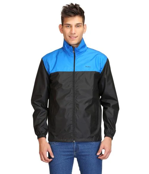 Buy Plutus Men Blue and Black Solid Nylon Wind Cheater Online at Best ...