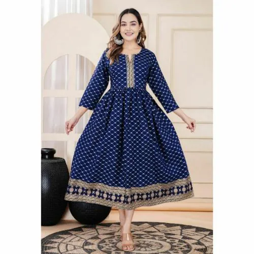 Buy B BARVI FAIL Stylish Nursing Zip-Up Gown Fashionable Dress for ...