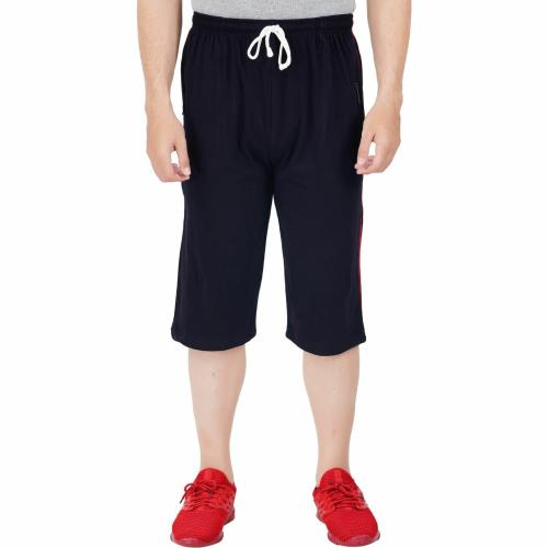 Buy Feel Track Pure 100 PERCENT Cotton Men Dark Blue Solid Three ...