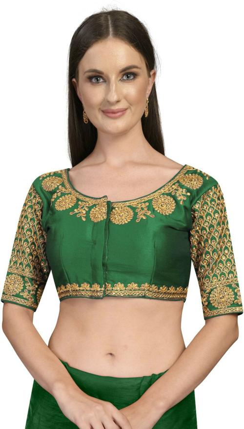 Buy Jay Pal Women Green Art Silk Round Neck Blouse Online at Best Prices in India - JioMart.