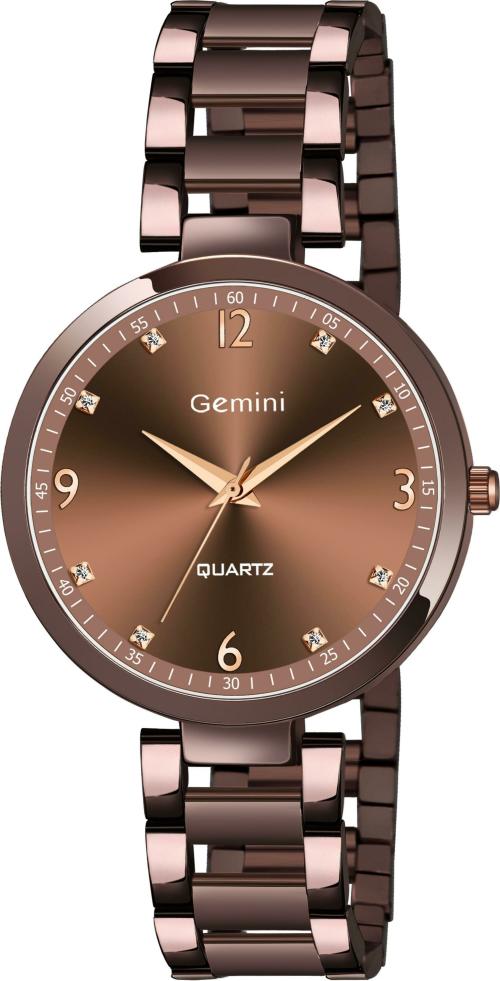 Buy Gemini Analog Brown Dial Brown Strap Watch For Women Online at Best ...