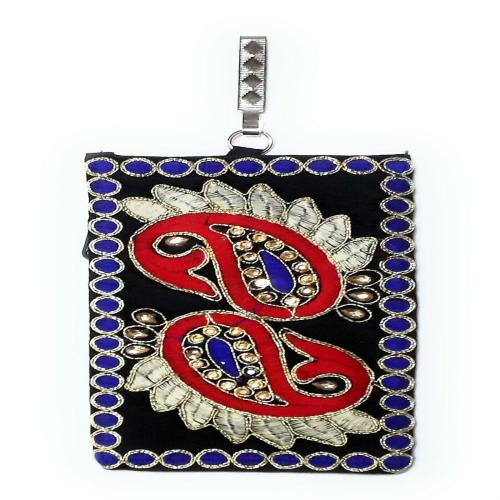 Buy Unique Fashion Zari Design Blue Multi-Color Mobile Pouch Online at ...