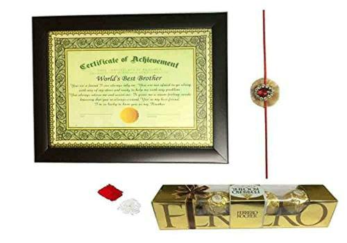Buy Loops n knots Rakhi, with Worlds Best Brother Certificate Chocolate ...