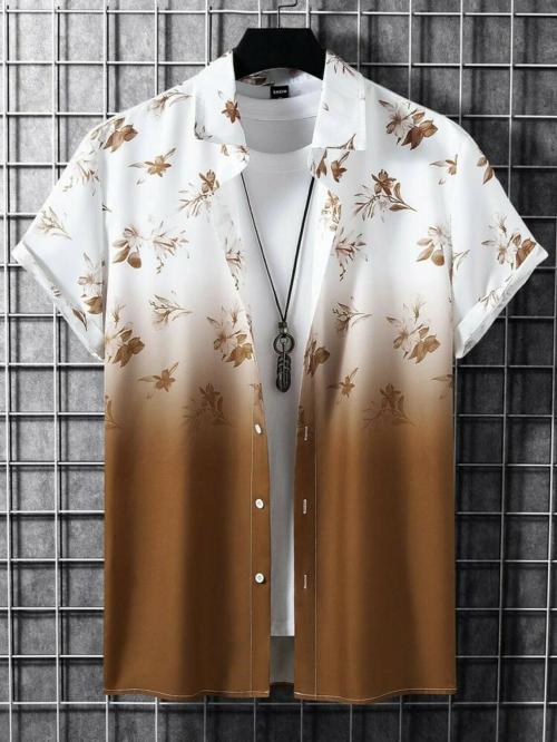 Buy BLUECORP ENTERPRISE Men Regular Fit Floral Print Cut Away Collar ...