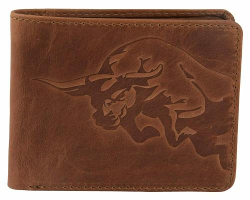 Buy Karmanah Raging Bull Embossed Genuine Leather Wallet RFID Protected ...