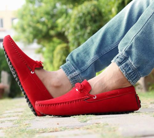 Buy Prodock Suede Loafers For Men (Red) Online at Best Prices in India ...