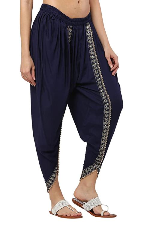 Buy ALAXENDER Solid Color Ankle Length Punjabi Dhoti Free Size (28 till ...