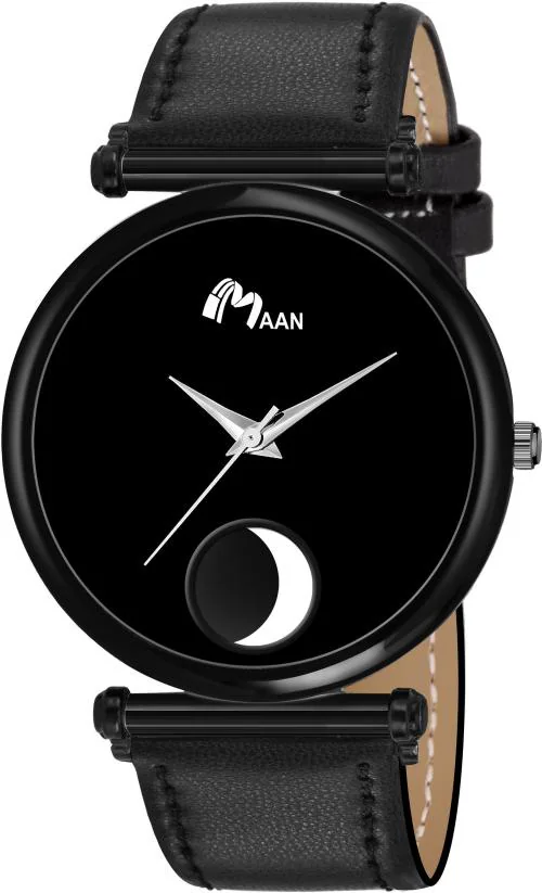 Buy Maan International Analog Wrist Watch Black Dial Black Strap for ...