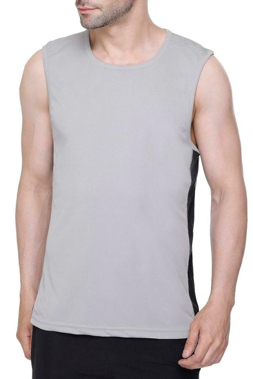 Buy Colors and Blends Men Grey Solid Standard Length Tops Online at ...