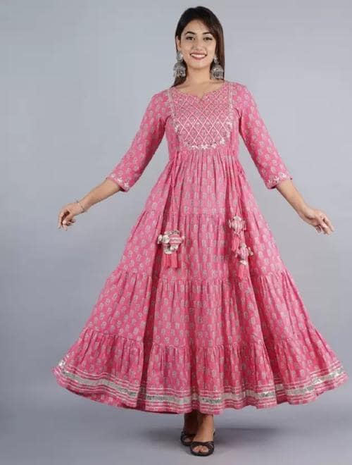 Buy SUKTI Rayon Printed Anarkali Kurta /Embroidered for Women's & Girl ...
