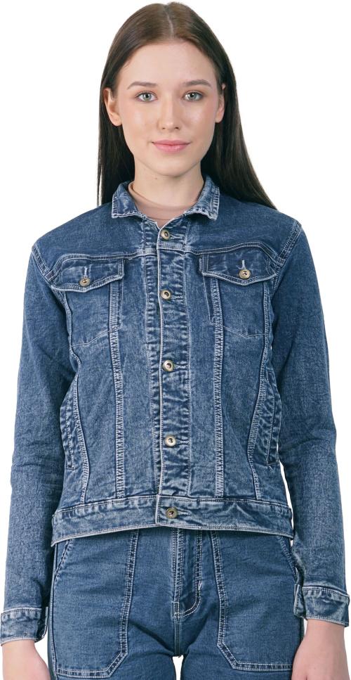 Buy JEANSKART Blue Full Sleeve Solid Women Denim Jacket () Online at ...